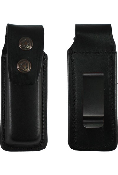 E Life Tasarım YT-002 Maşalı Deri Şarjör Kılıfı 9 mm Siyah