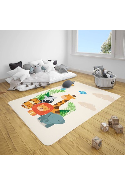İnstababyrooms Tatlı Hayvanlar Desenli Dekoratif Kaymaz Tabanlı Yumuşak Dokulu Çocuk Odası Halısı İnstababyrooms Tatlı Hayvanlar Desenli Dekoratif Kaymaz Tabanlı Yumuşak Dokulu Çocuk Odası Halısı