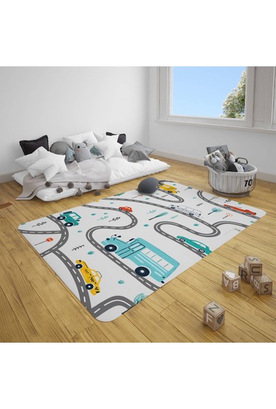 İnstababyrooms Gri Yol Ve Arabalar Desenli Dekoratif Kaymaz Tabanlı Yumuşak Dokulu Çocuk Odası Halısı İnstababyrooms Gri Yol Ve Arabalar Desenli Dekoratif Kaymaz Tabanlı Yumuşak Dokulu Çocuk Odası Halısı