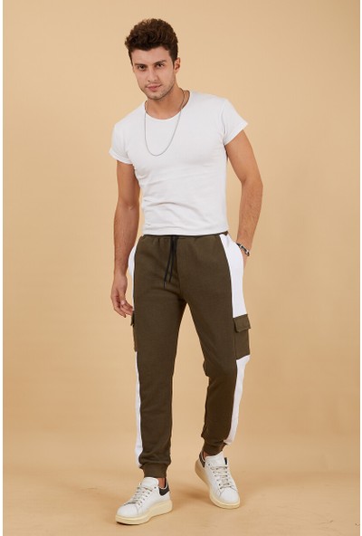 Twenty3 Erkek Slim Fit Ribana Paça Panelli Kargo Cep Eşofman Altı