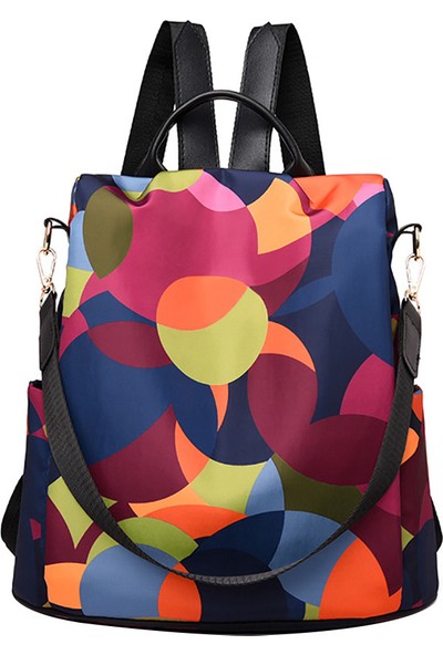 Han İnternational Geometrik Desenli Oxford Kumaş Kadın Sırt Çantası - Çok Renkli (Yurt Dışından)