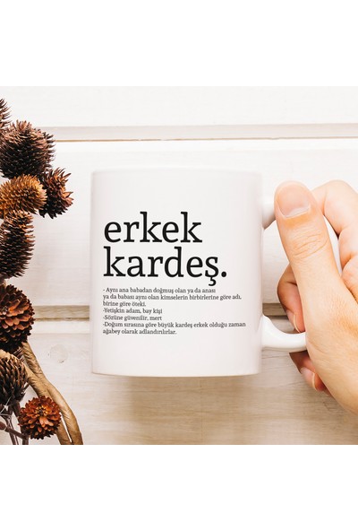 Hediye Sepeti Erkek Kardeş Kelime Anlamlı Kupa