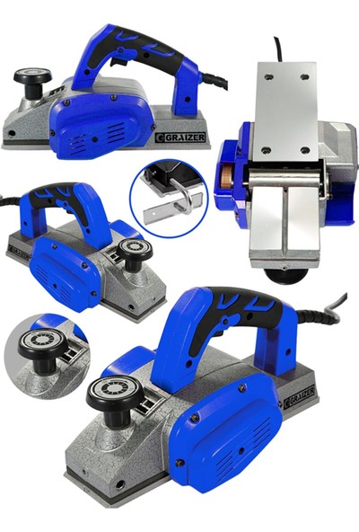 Graizer Alman Turbo 3600 Watt Bakır Sargılı Metal Şanzıman Çift Bıçaklı Planya Rende Makinesi Mavi Graizer Alman Turbo 3600 Watt Bakır Sargılı Metal Şanzıman Çift Bıçaklı Planya Rende Makinesi Mavi