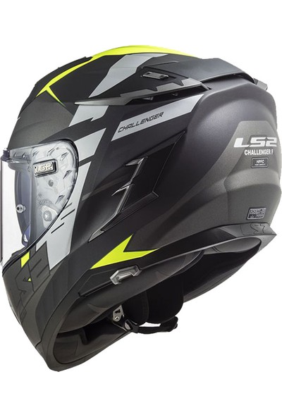 Ls2 Challenger Allert Mat Titanium Neon Sarı Kask Ls2 Challenger Allert Mat Titanium Neon Sarı Kask