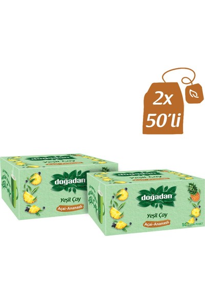 Doğadan Yeşilçay Açai Ananas 50LI X2 Doğadan Yeşilçay Açai Ananas 50LI X2