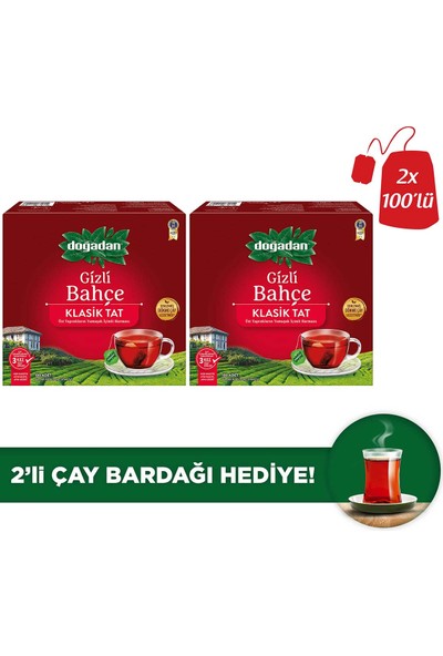 Doğadan Gizli Bahçe Bardak Poşet 200+ 2 Adet Çay Bardağı