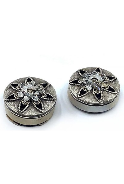 Kravatkolik Gümüş Renk Eskitme Geçmeli Kol Düğmesi GC52