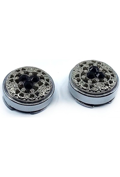Kravatkolik Gümüş Renk Motifli Yuvarlak Geçmeli Kol Düğmesi GC31