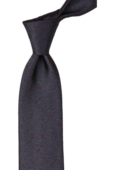 Kravatkolik Füme Kum Desen Mendilli Klasik Kravat KK10495