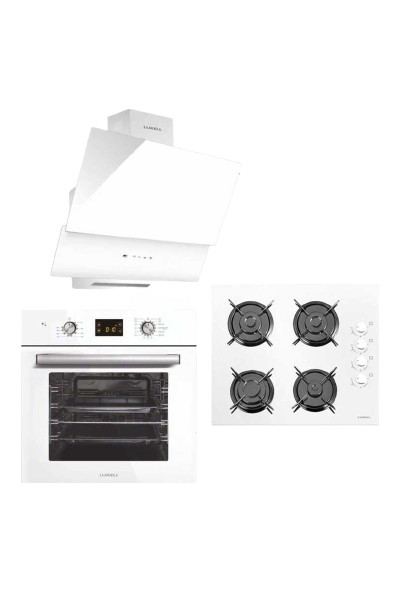 Luxell Opal 15 Programlı 3lü Ankastre Set Beyaz ( DA-835 Cam Davlumbaz - 40 Tahdf Ankastre Cam Ocak - B66-SGF3 Opall Beyaz Ankastre Fırın ) Luxell Opal 15 Programlı 3lü Ankastre Set Beyaz ( DA-835 Cam Davlumbaz - 40 Tahdf Ankastre Cam Ocak - B66-SGF3 Opall Beyaz Ankastre Fırın )