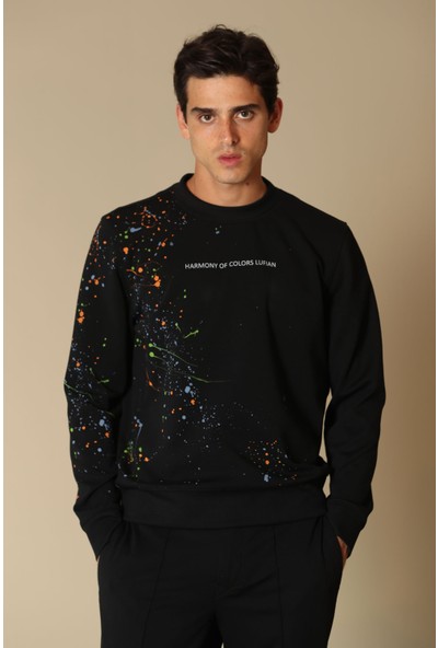 Lufian Paınt Erkek Sweatshirt Siyah Lufian Paınt Erkek Sweatshirt Siyah