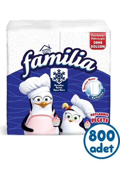 Familia Hazır Katlanmış 100'lü Peçete 8'li Koli