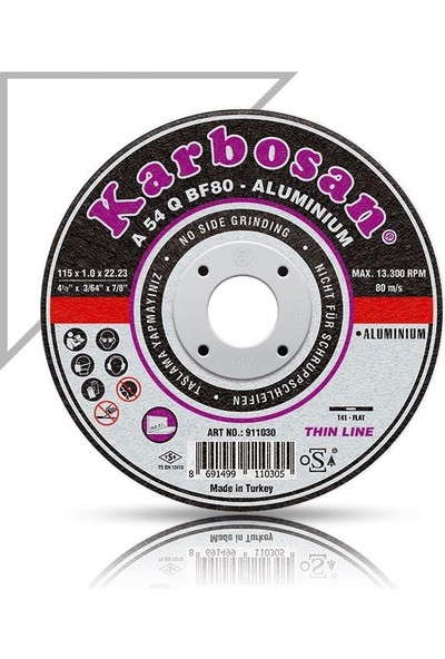Karbosan 115X3X22.23 Alüminyum Kesme Diski 911050