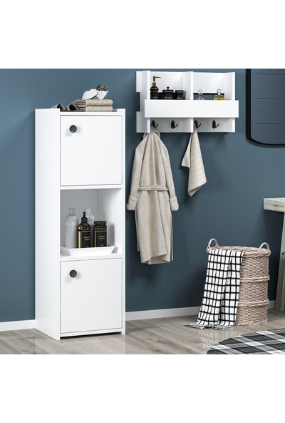 Cantek Teo Banyo Dolabı Beyaz-Beyaz