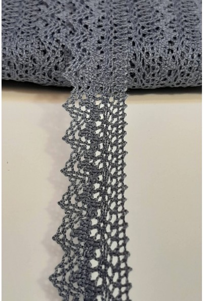 Hayalperest Boncuk Koyu Gri Kopanaki Koton Dantel 2,5cm