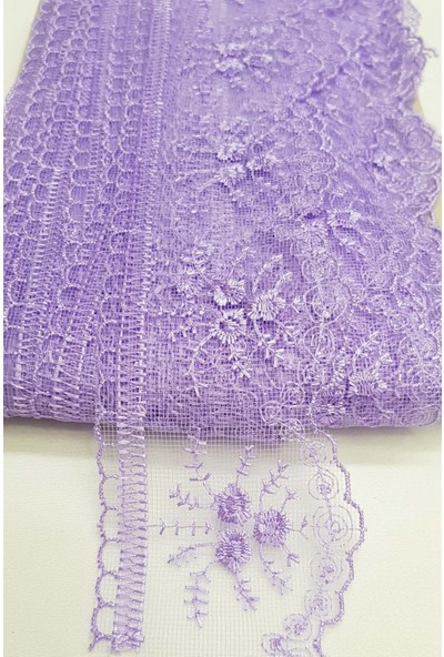 Hayalperest Boncuk Lila Çiçek Desenli Kenar Dantel