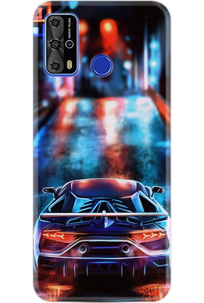 Reeder P13 Blue Max Pro Lite Kılıf Silikon Desen Özel Seri Neon Cars 1724