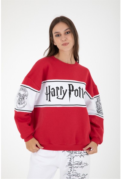 Haller Harry Potter Baskılı Kırmızı Sweatshirt