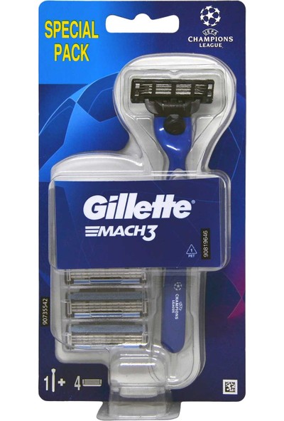 Gillette Mach 3 Tıraş Makinesi + 4 Yedek Tıraş Bıçağı Gillette Mach 3 Tıraş Makinesi + 4 Yedek Tıraş Bıçağı