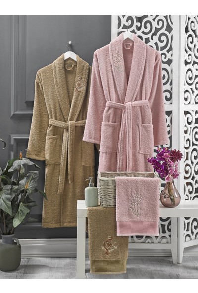 Havlulu Bornoz Seti 4\'lü