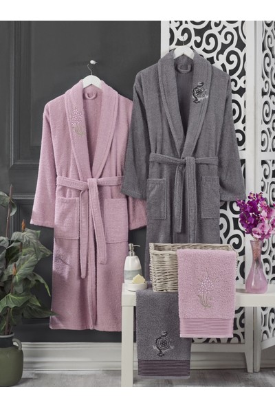 Havlulu Bornoz Seti 4\'lü Havlulu Bornoz Seti 4\'lü