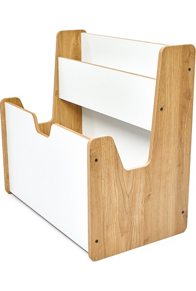 Minera Turna Ahşap 0-4 Yaş Çocuk Çok Amaçlı Montessori Oyuncak Toplama ve Kitaplık Ünitesi