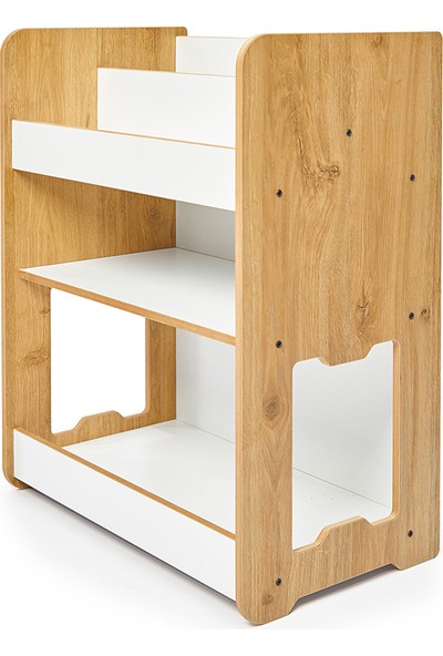 Minera Martı Ahşap 4-6 Yaş Çocuk Çok Amaçlı Montessori Oyuncak Toplama ve Kitaplık Ünitesi