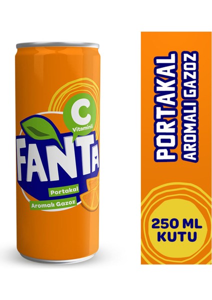 Fanta Portakal Aromalı Gazoz Kutu 250 ml Fiyatı
