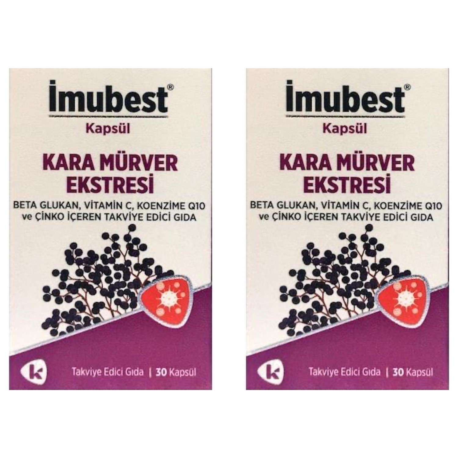 İmubest Beta Glukan Kara Mürver 30 Kapsül x 2 Adet Fiyatı