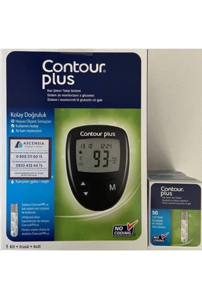 Contour Plus Ölçüm Cihazı+Strip 50 Adet Contour Plus Ölçüm Cihazı+Strip 50 Adet