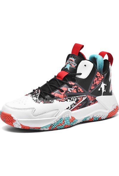 Sitong Pamuk Beyaz Kırmızı Basketbol Ayakkabı (Yurt Dışından)