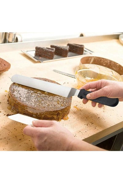 Proithalat Eğik Pasta Sıvama Spatulası Metal 33 cm Proithalat Eğik Pasta Sıvama Spatulası Metal 33 cm