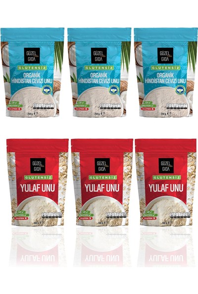 Güzel Ada Gıda Güzel Gıda Glutensiz Organik Hindistan Cevizi Unu 250 gr x 3 - Glutensiz Yulaf Unu 300 gr x 3 Güzel Ada Gıda Güzel Gıda Glutensiz Organik Hindistan Cevizi Unu 250 gr x 3 - Glutensiz Yulaf Unu 300 gr x 3