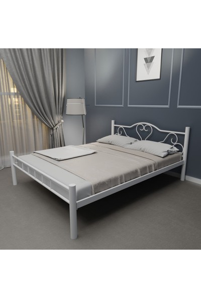 Evger K50 Beyaz Metal Karyola Çift Kişilik Yataksız Evger K50 Beyaz Metal Karyola Çift Kişilik Yataksız