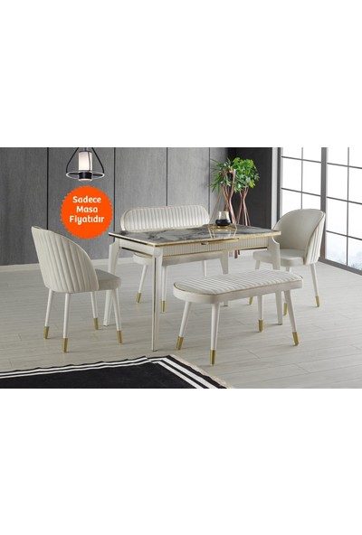 Evistro Ortadan Açılır Yemek Masası 75X120 Mermer -Sadece Masa Fiyatıdır Evistro Ortadan Açılır Yemek Masası 75X120 Mermer -Sadece Masa Fiyatıdır