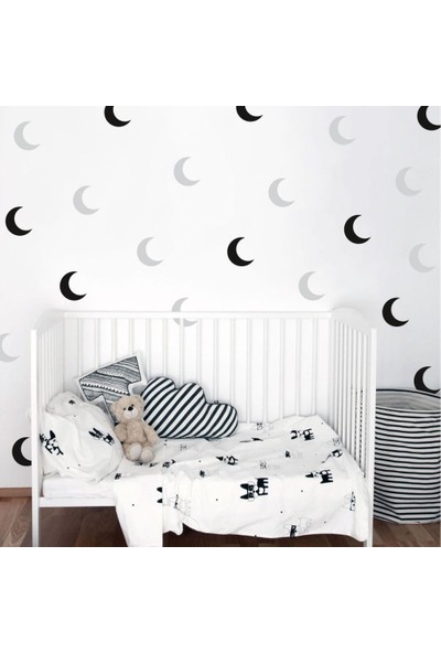 Hediye Postası Hilal Ay Duvar Çıkartmaları Seti Çıkartmalar Siyah ve Gri 8 cm 25 Adet Hediye Postası Hilal Ay Duvar Çıkartmaları Seti Çıkartmalar Siyah ve Gri 8 cm 25 Adet