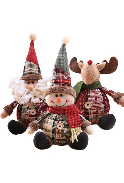 Easytoys Ev Için 3 Adet Noel Baba Noel Bebek Mutlu Noeller Süslemeleri