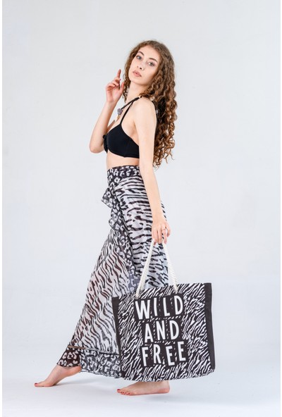 Swawe Plaj Çantası Desenli