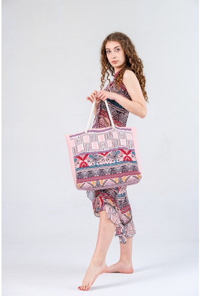 Swawe Plaj Çantası Desenli