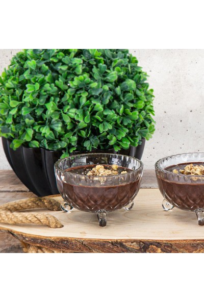 Homedius Ayaklı Cam Kristal Kase 6'lı ŞEFFAF-6X10