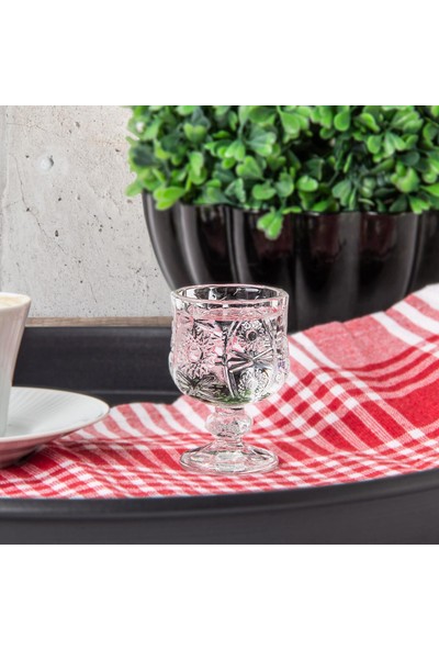 Homedius Kahve Yanı Ayaklı Kristal Cam Bardak 6'lı Şeffaf-4x7