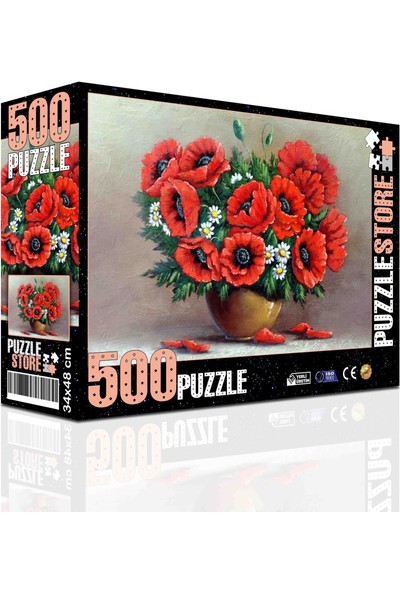 Puzzle Store Saksıda Kırmızı Çiçekler 500 Parça