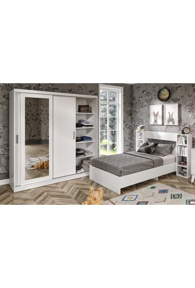 Kzn Home Anemon 3 Parçalı Tek Kişilik Mdf Genç Odası Takımı Kzn Home Anemon 3 Parçalı Tek Kişilik Mdf Genç Odası Takımı