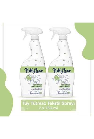 Puffy Love Hayvan Dostu Tüy Tutmaz Tekstil Spreyi 750 ml x 2 Puffy Love Hayvan Dostu Tüy Tutmaz Tekstil Spreyi 750 ml x 2