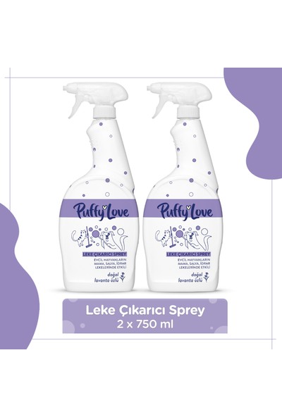 Puffy Love Hayvan Dostu Leke Çıkarıcı Sprey 750 ml x 2 Puffy Love Hayvan Dostu Leke Çıkarıcı Sprey 750 ml x 2