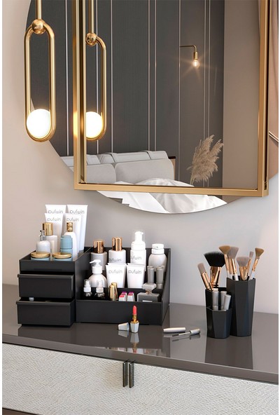 Apexel Elegance Makyaj Kozmetik Düzenleyici ve Fırçalık Organizer 2'li Set