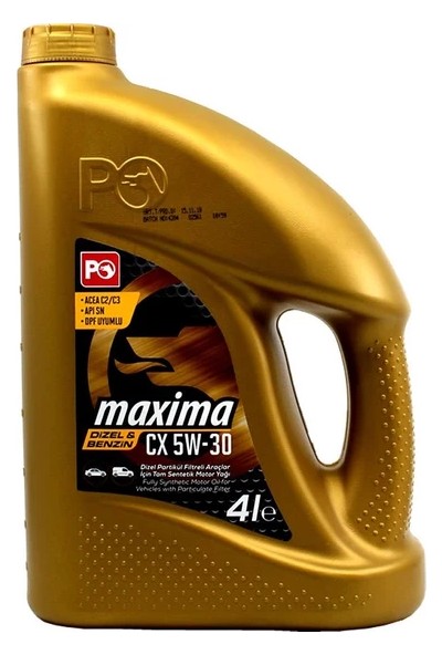 Petrol Ofisi Maxima CX 5W-30 4 Litre Motor Yağı ( Üretim Yılı :2022 ) Petrol Ofisi Maxima CX 5W-30 4 Litre Motor Yağı ( Üretim Yılı :2022 )