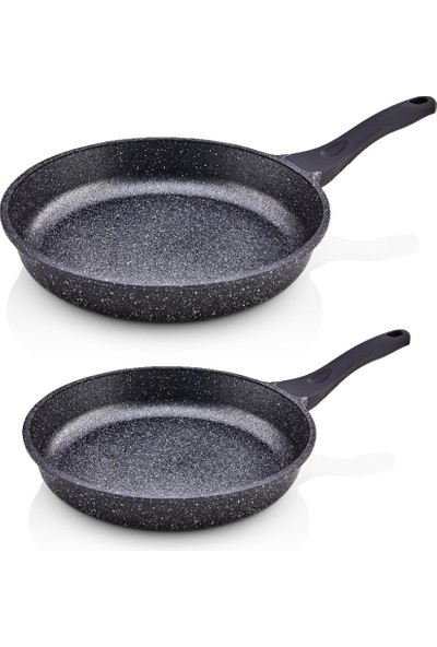 Big Chef Alüminyum Döküm Granit 2'li Tava Seti 28 - 24 cm Gri Big Chef Alüminyum Döküm Granit 2'li Tava Seti 28 - 24 cm Gri