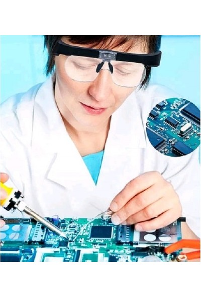 Bayram Şarjlı Gözlük Büyüteç & 4 Farklı Lensli Bayram Şarjlı Gözlük Büyüteç & 4 Farklı Lensli