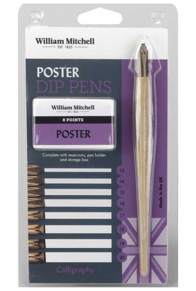 William Mitchell : Poster Dip Pens : 8 Uç William Mitchell : Poster Dip Pens : 8 Uç